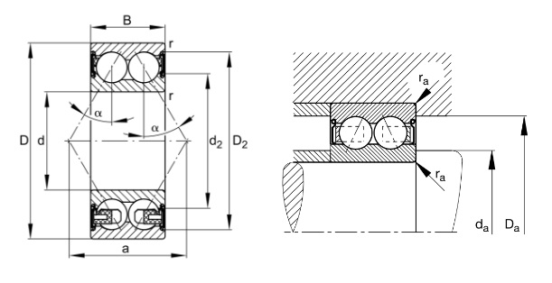 3305-B-2RSR-TVH-C4 bearing, Double row angular contact ball bearings ...