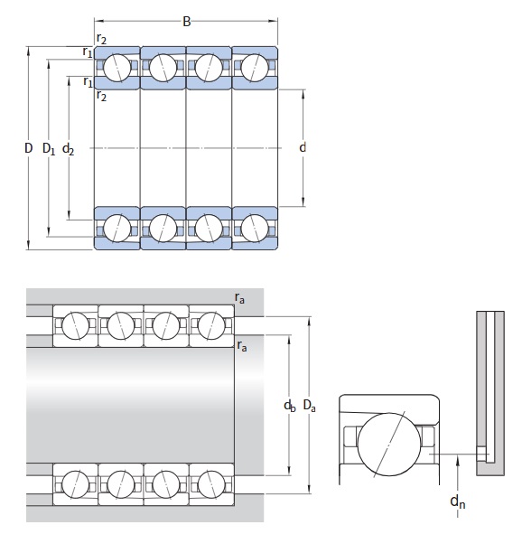 7206 ACD/QGBVQ253 bearing, High precision angular contact ball ...